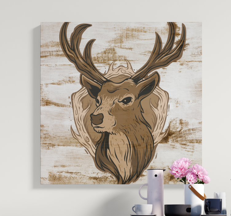 Quadro con cervo stile cartone animato - TenStickers