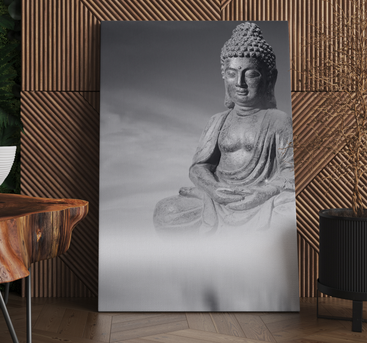Quadro con Buddha in bianco e nero - TenStickers